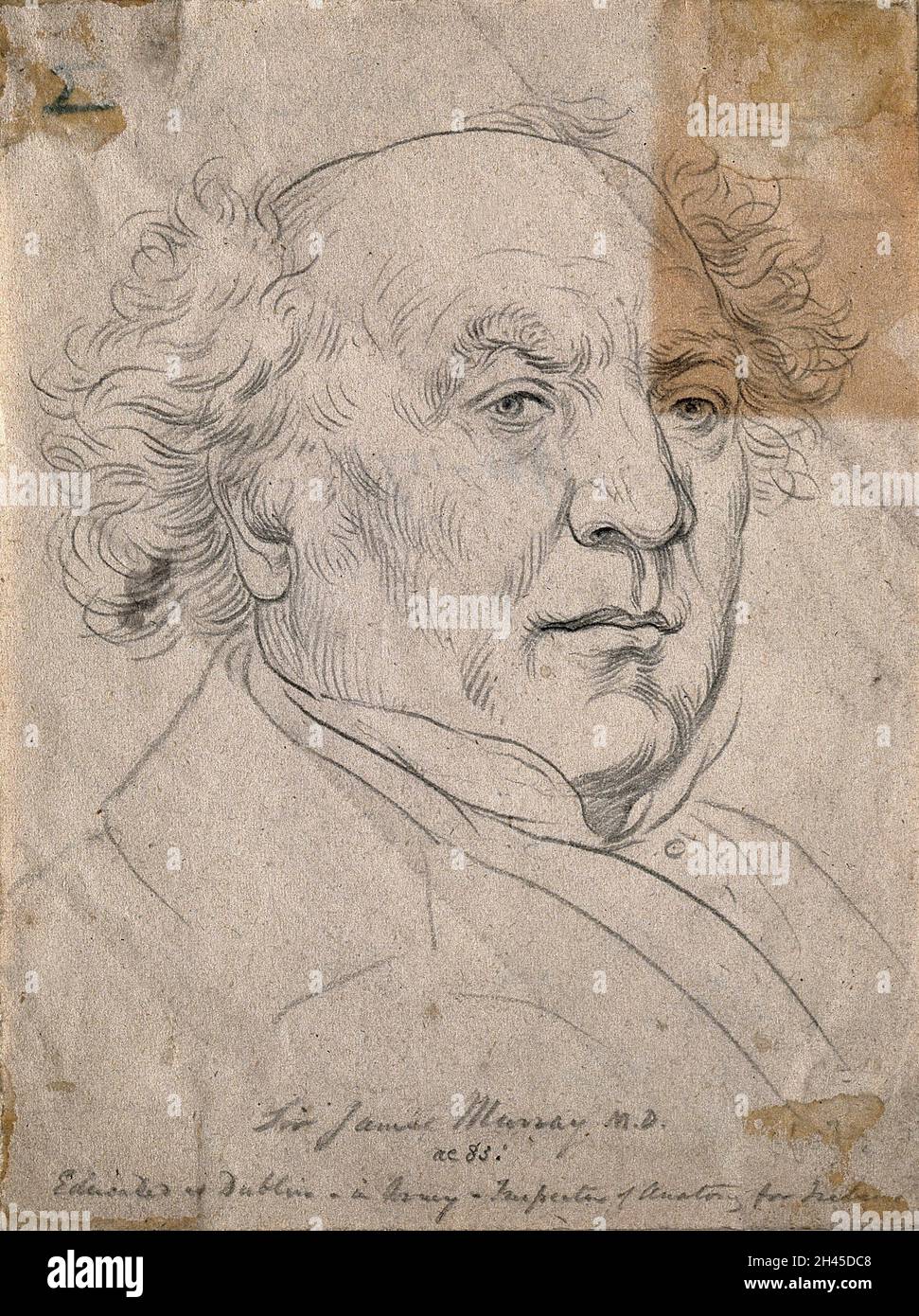 Sir James Murray. Pencil drawing by [P. Simps], [1908?] Stock Photo - Alamy