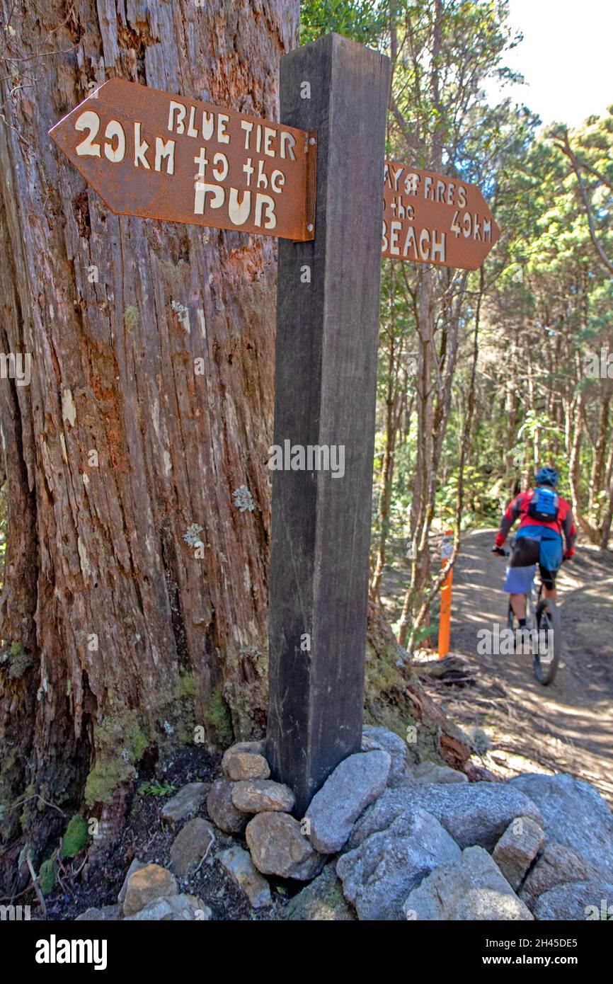 Trail sign on the Blue Derby mountain bike network Stock Photo - Alamy