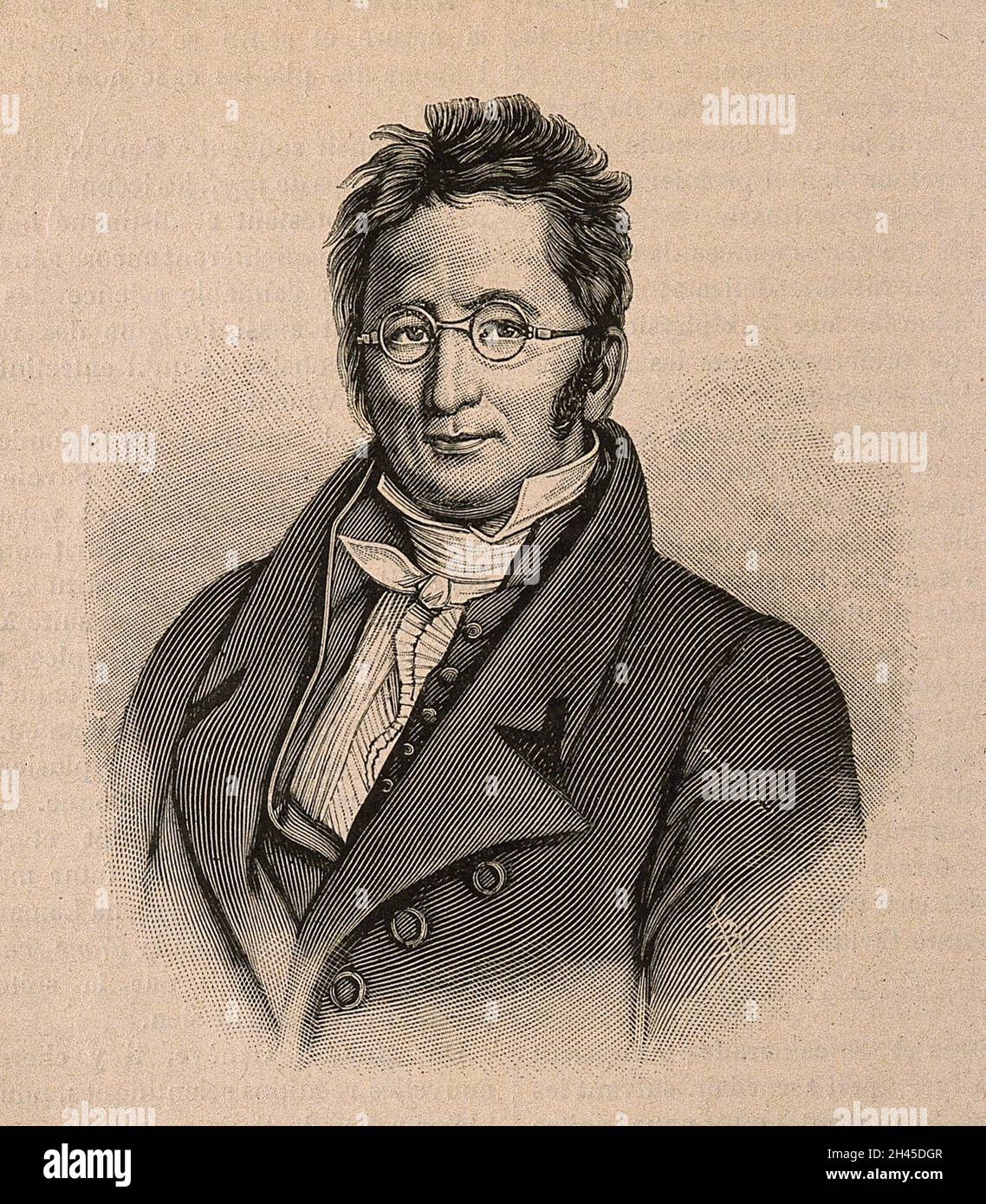 Augustin Pyramus de Candolle. Wood engraving after A. Tardieu Stock ...