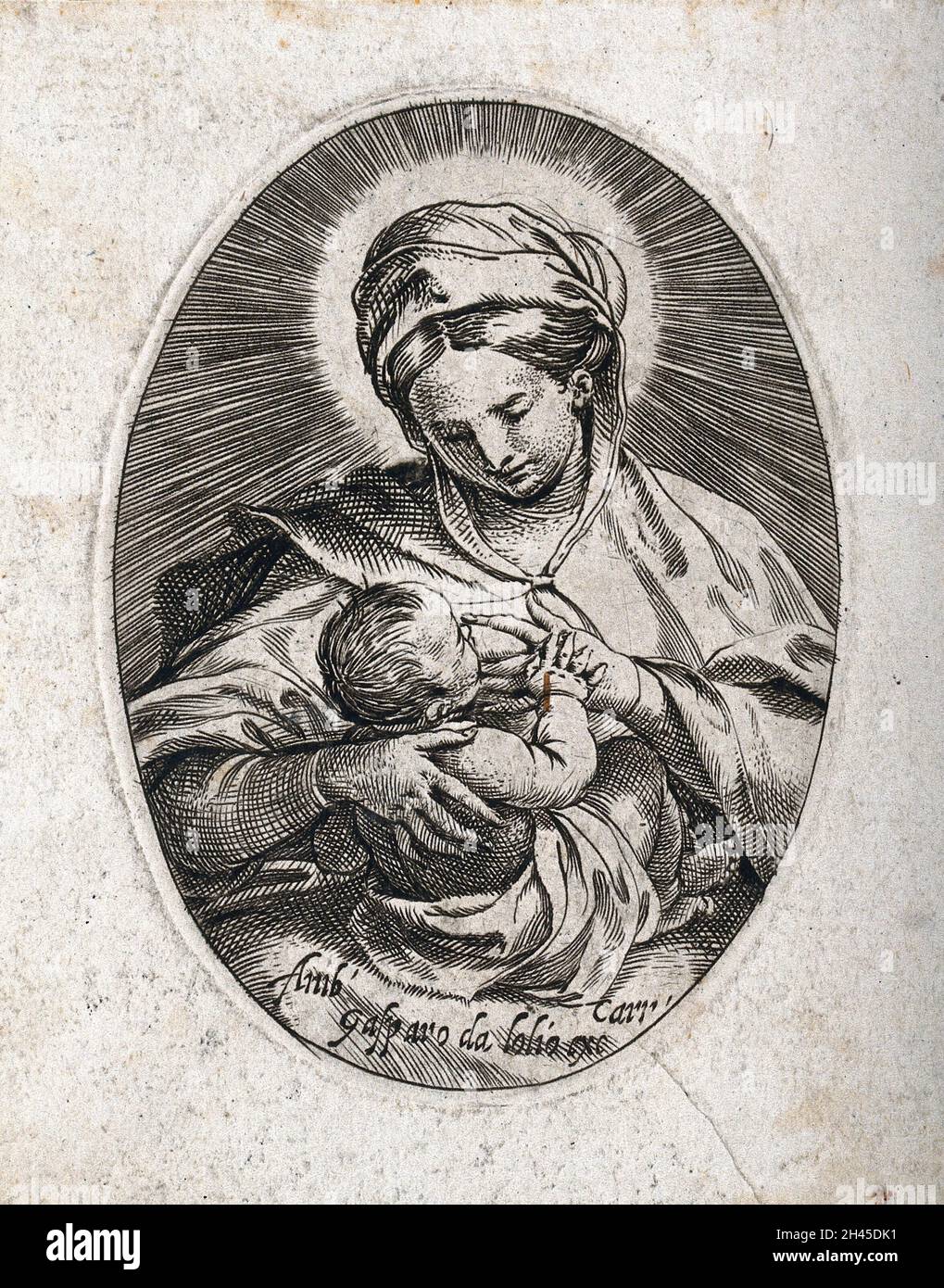 Saint Mary (the Blessed Virgin) with the Christ Child. Etching by G ...