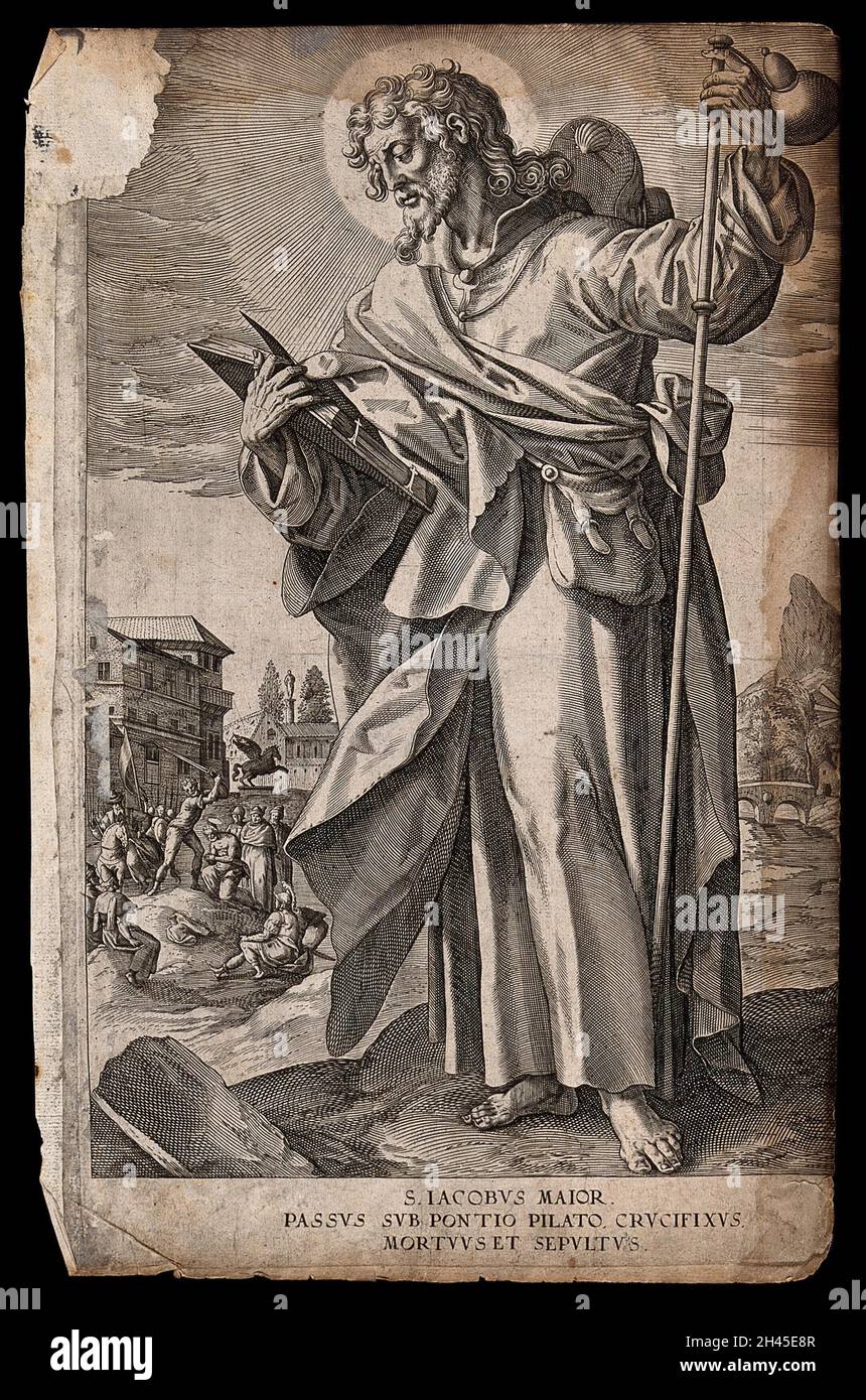 Saint James the Great. Engraving Stock Photo - Alamy