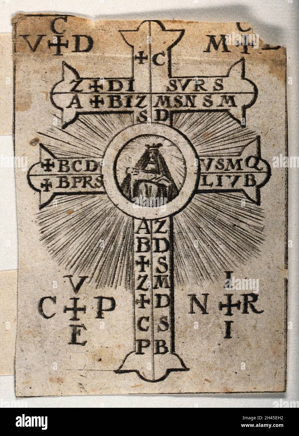 The Holy Cross with the Virgin and Christ Child, serving as an amulet ...