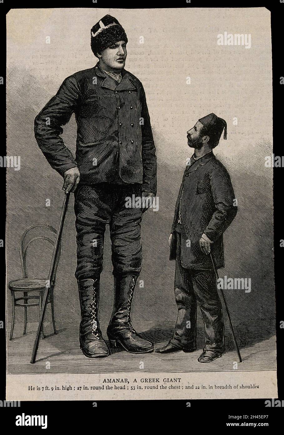 Amanab, a giant. Reproduction of wood engraving Stock Photo - Alamy