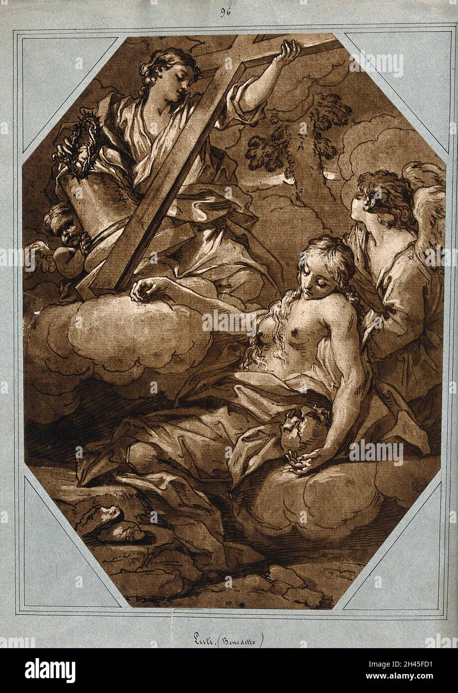 Saint Mary Magdalen. Reproduction of drawing by B. Luti Stock Photo - Alamy