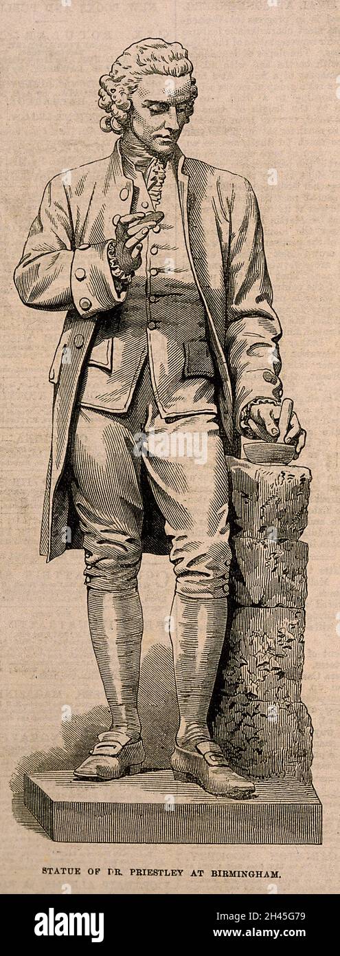 Joseph Priestley. Wood engraving by [F.], 1874, after J. F. Williamson ...