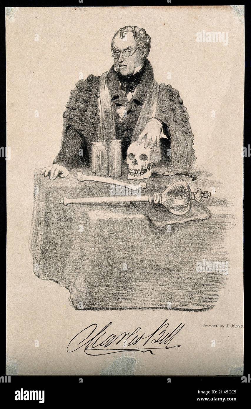 Charles Bell. Lithograph Stock Photo - Alamy