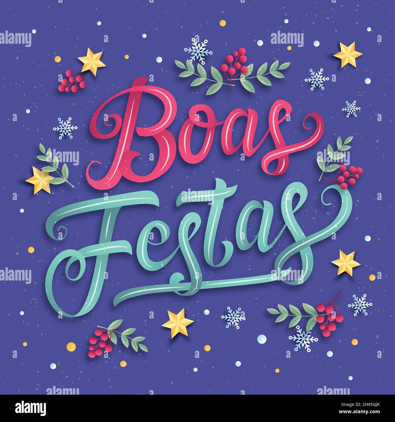 boas festas lettering concept vector design illustration Stock Vector ...