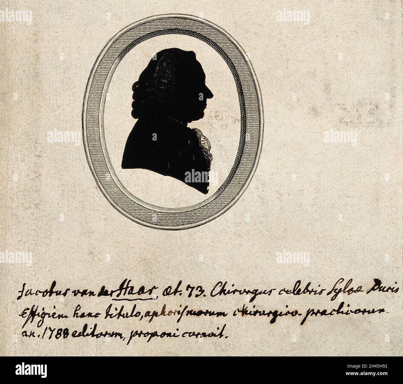 Jacob van der Haar. Engraved silhouette, 1788 Stock Photo - Alamy
