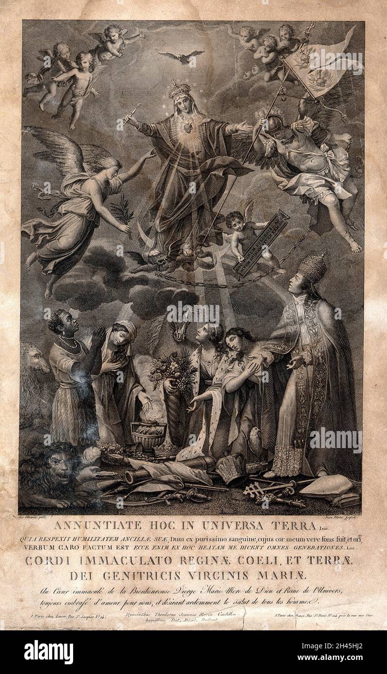 Sacred heart mary engraving hi-res stock photography and images - Alamy