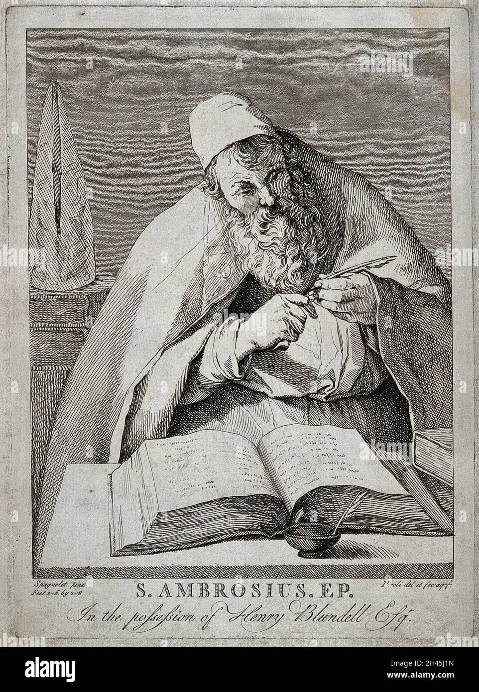 Saint Ambrose. Etching Stock Photo - Alamy