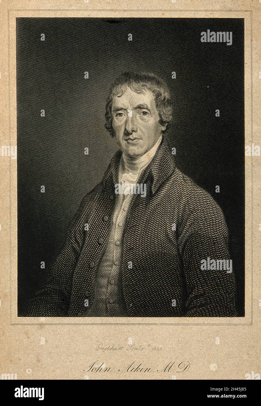 John Aikin. Line engraving by F. Englehart, 1823 Stock Photo - Alamy
