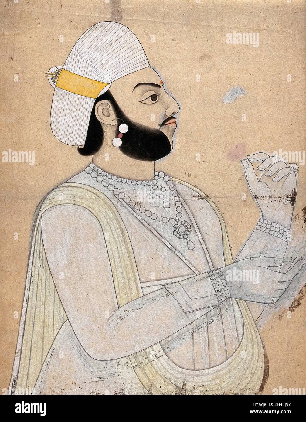 A raja holding a rose. Coloured ink drawing Stock Photo - Alamy