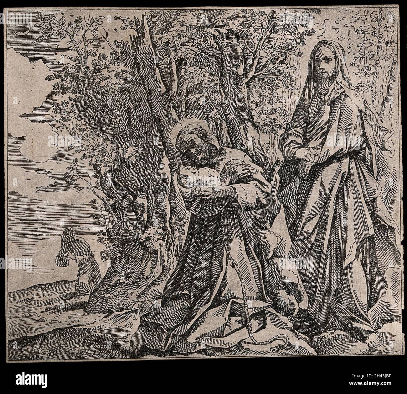 Saint Francis of Assisi holding the infant Christ presented to him by ...