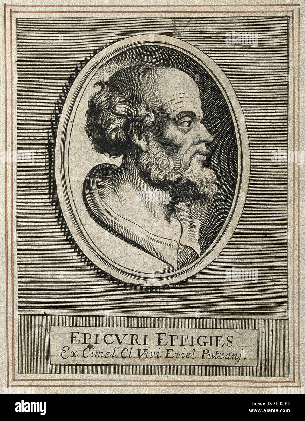 Epicurus. Line engraving Stock Photo - Alamy
