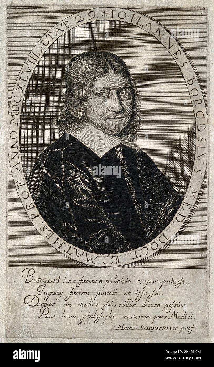 Johannes Borgesius. Line engraving, 1654 Stock Photo - Alamy