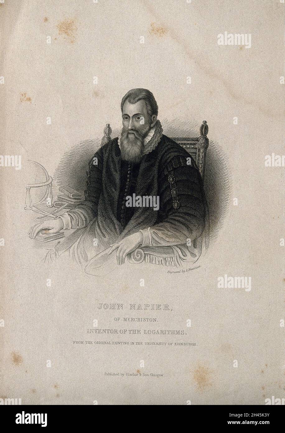 John Napier. Stipple engraving by S. Freeman Stock Photo - Alamy