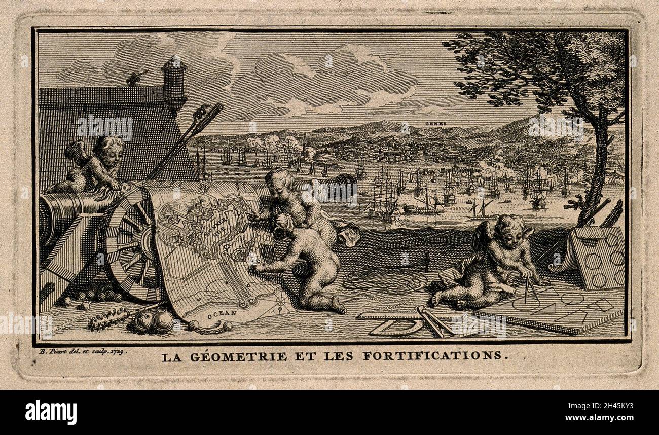 Putti plan war manoeuvres on maps with the help of geometrical diagrams ...