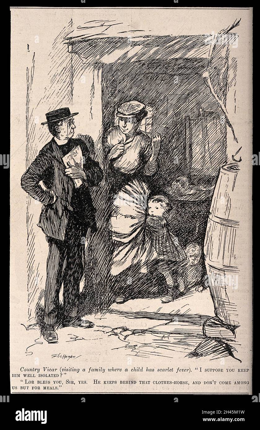 A country vicar visiting a family where a child has been suffering from ...