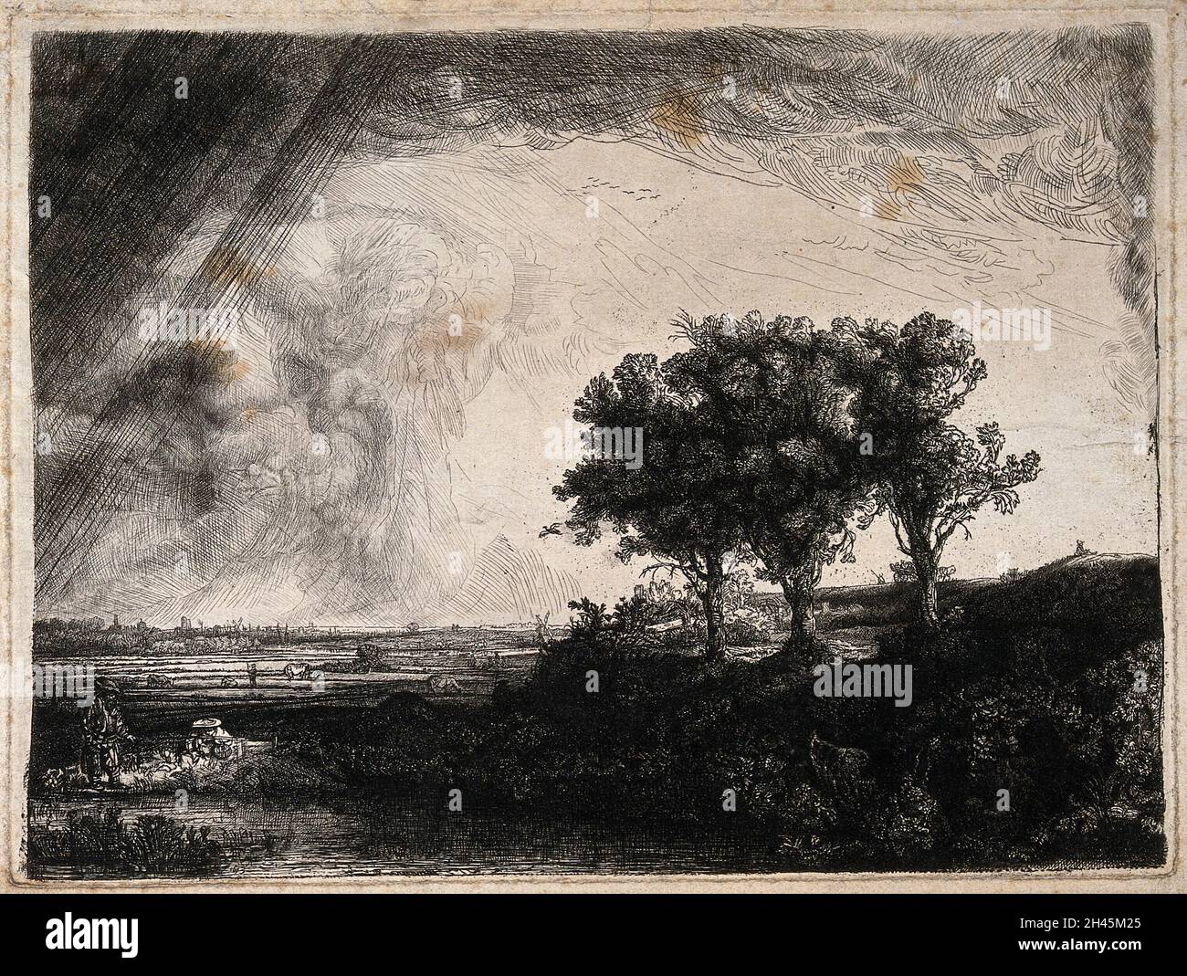 Rembrandt Landscape Etching