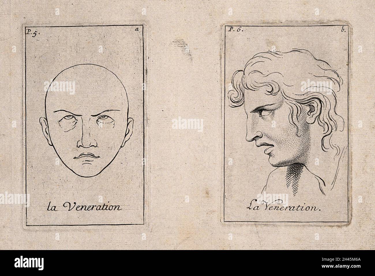 Outline of a face expressing veneration; profile of a male face ...