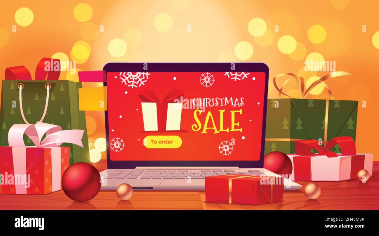 cartoon christmas sale background vector design illustration Stock ...