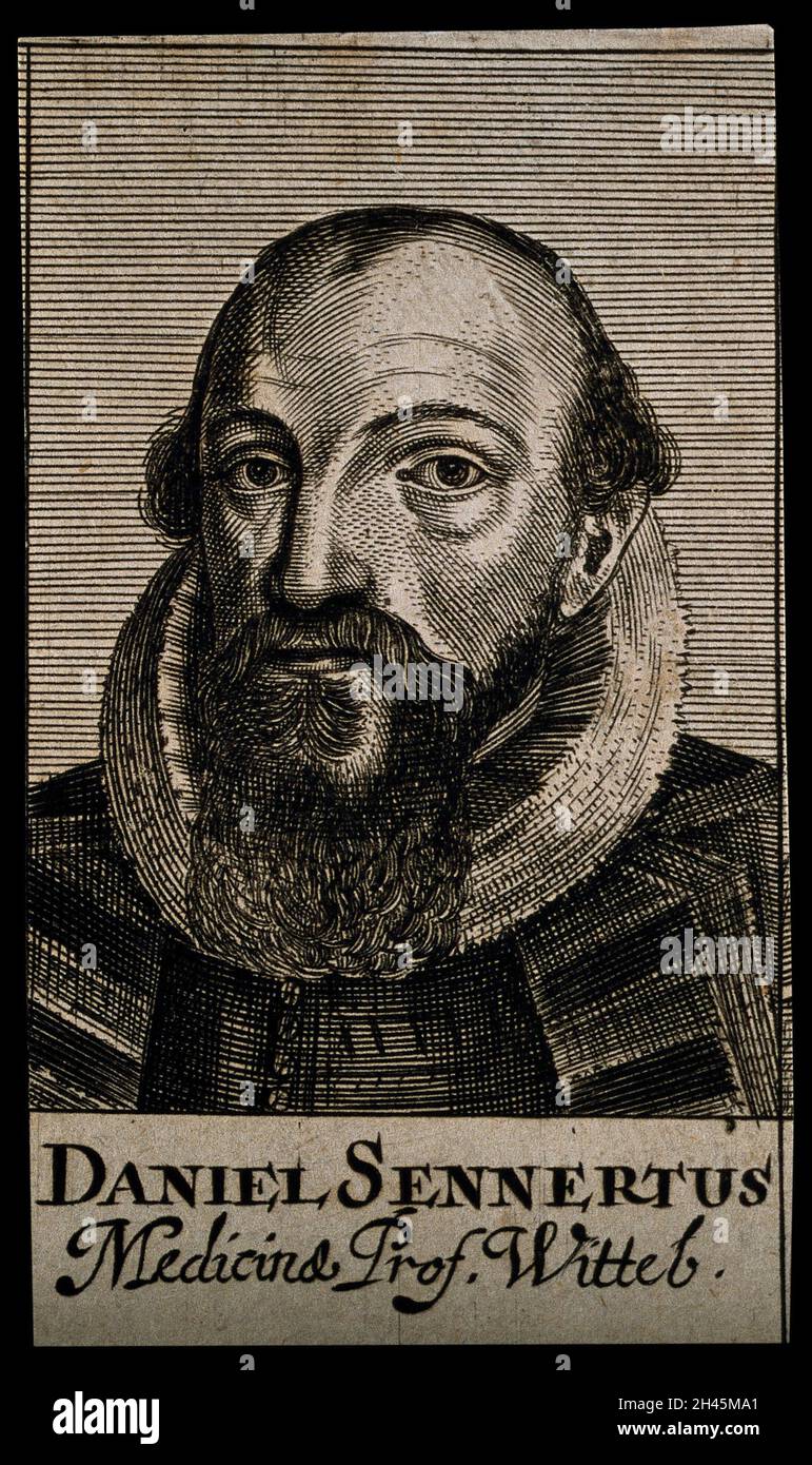 Daniel Sennert. Line engraving, 1688 Stock Photo - Alamy