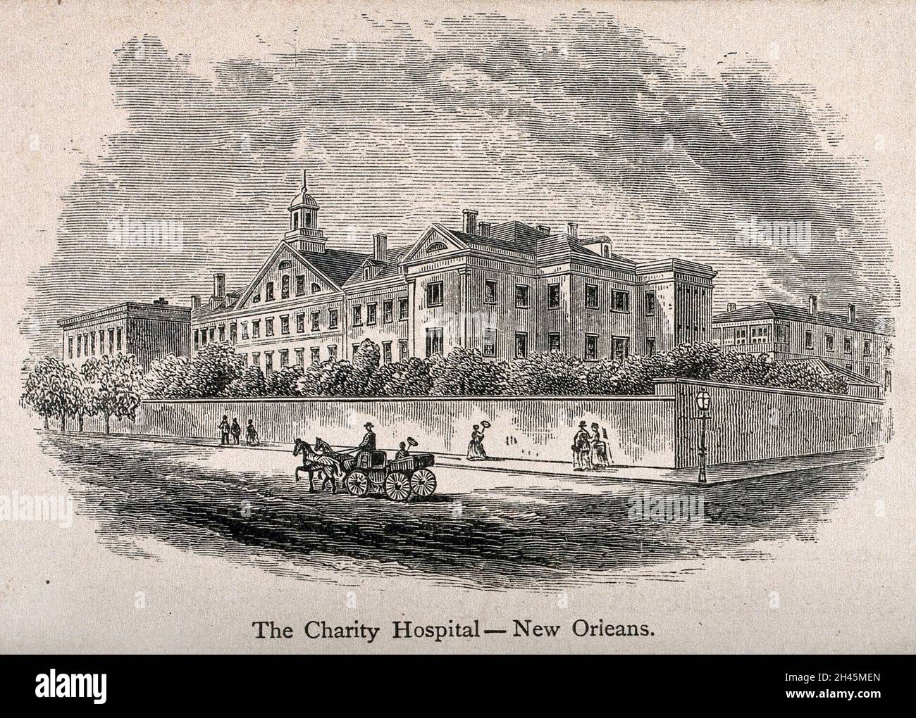 Charity Hospital, New Orleans, Louisiana. Wood engraving Stock Photo ...