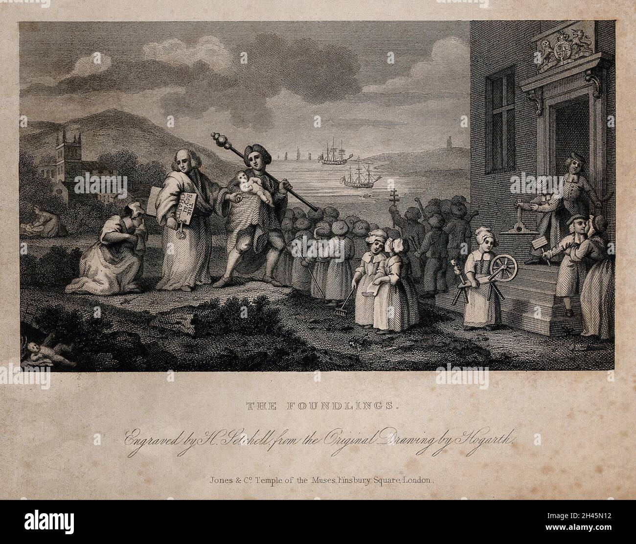 Foundling Hospital: Captain Coram and several children, the latter ...
