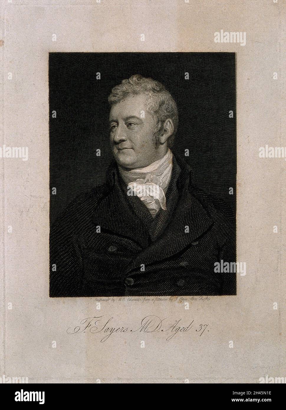 Frank Sayers. Line engraving by W. C. Edwards after J. Opie Stock Photo ...