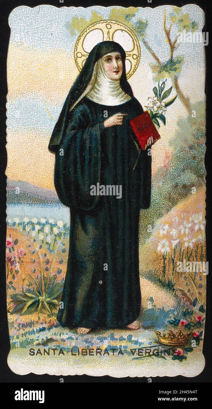 Saint Liberata. Colour lithograph, 1919 Stock Photo - Alamy