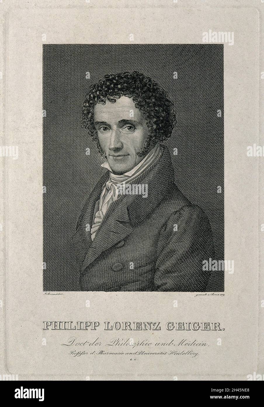 Philipp Lorenz Geiger. Line engraving by F. Rosmaesler after J.W.C ...