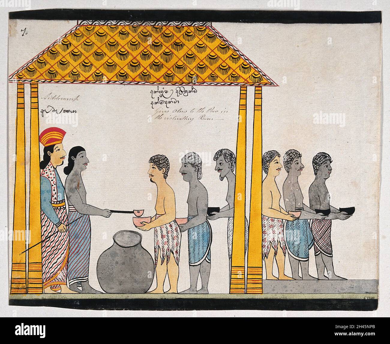 The representative of the people of Jetuttara gives alms to the poor in ...