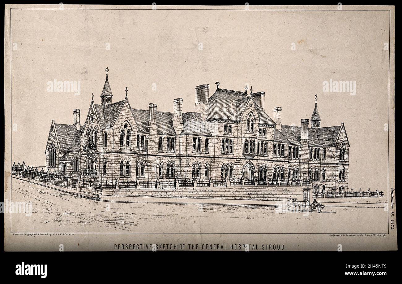 General Hospital, Stroud, Gloucester: perspective sketch ...