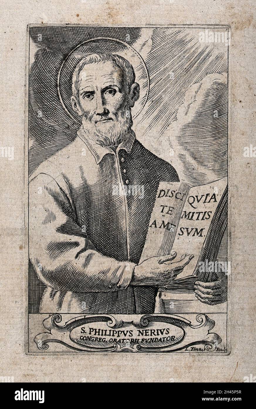 Saint Philip Neri. Engraving by L. Tintus Stock Photo - Alamy