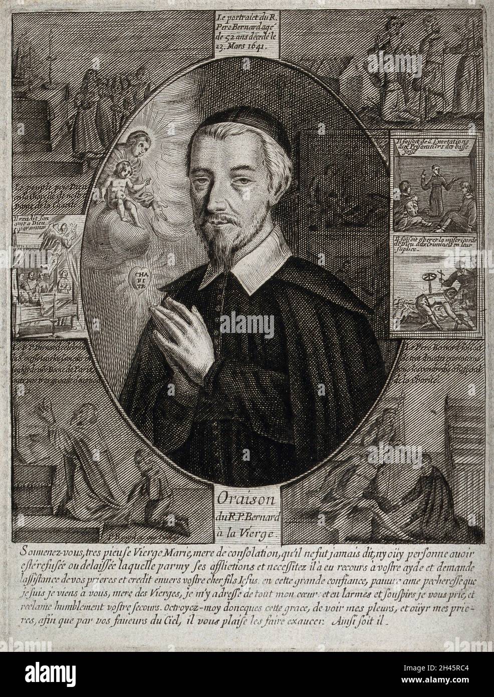 The Reverend Father Bernard. Engraving Stock Photo - Alamy