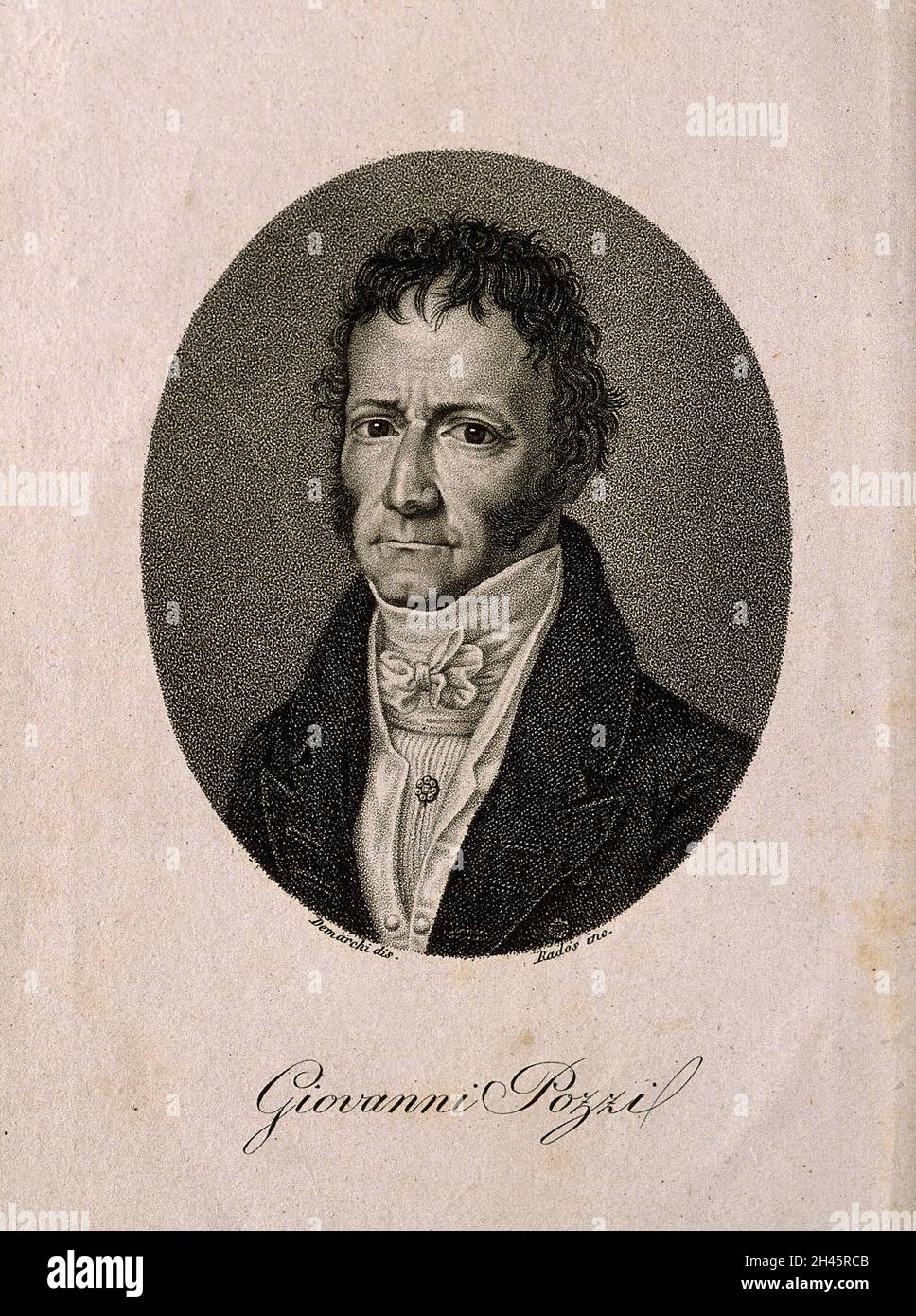 Giovanni Pozzi. Stipple engraving by L. Rados after Demarchi Stock ...