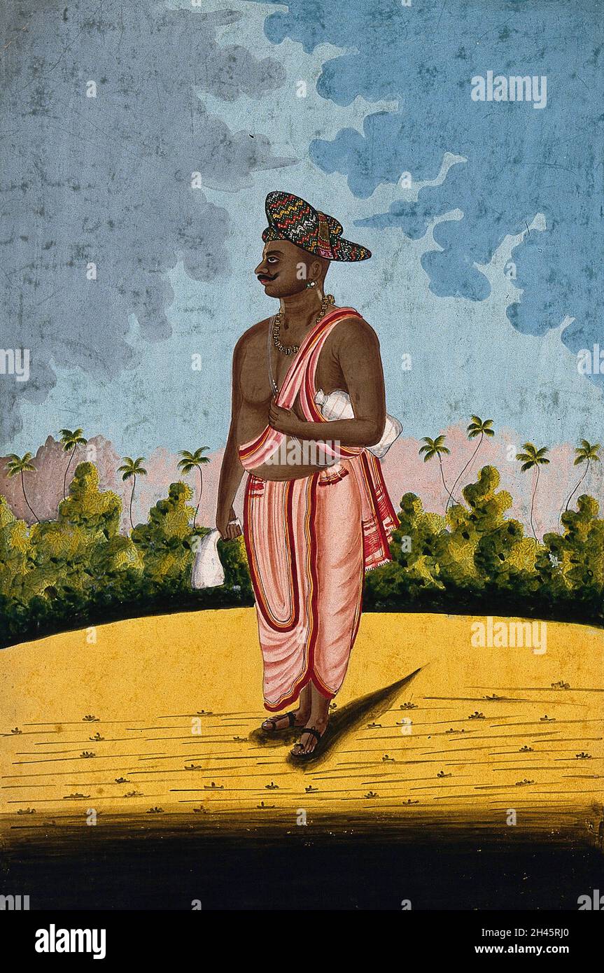 A Brahman. Gouache drawing Stock Photo - Alamy