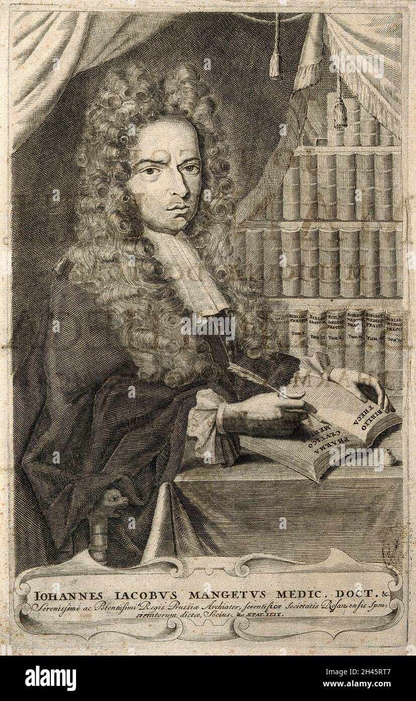 Jean-Jacques Manget. Line engraving, 1704 Stock Photo - Alamy