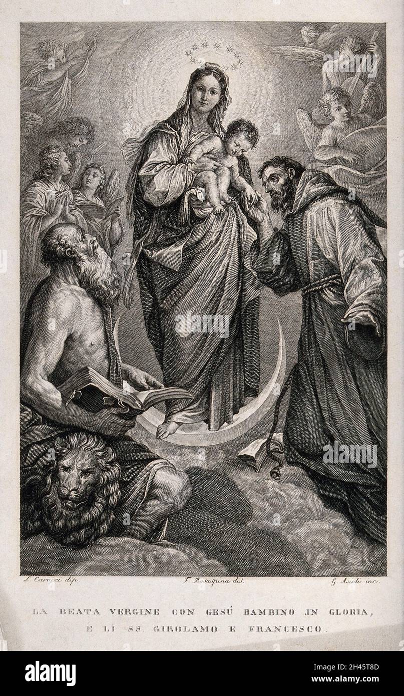 Saint Mary (the Blessed Virgin) with the Christ Child, Saint Jerome and ...