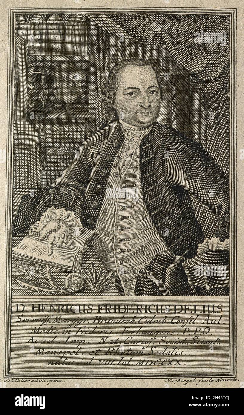 Heinrich Friedrich von Delius. Line engraving by G. P. P. Nusbiegel ...