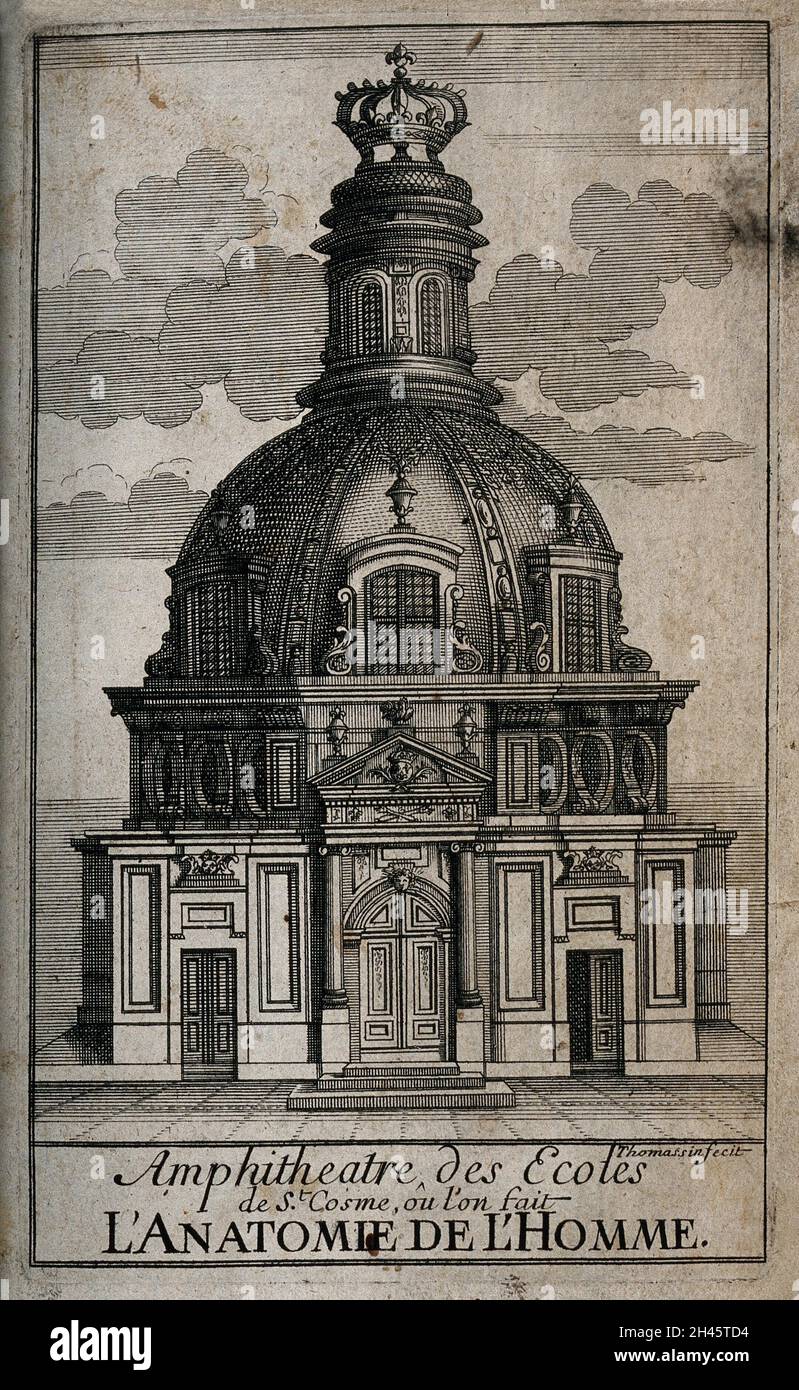 Anatomy Amphitheatre, Paris. Line engraving by Thomas Stock Photo - Alamy