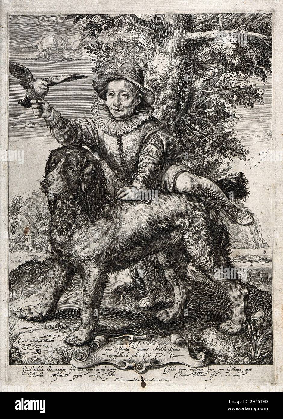 Frederick de Vries, an apprentice of Hendrik Goltzius, is shown holding ...