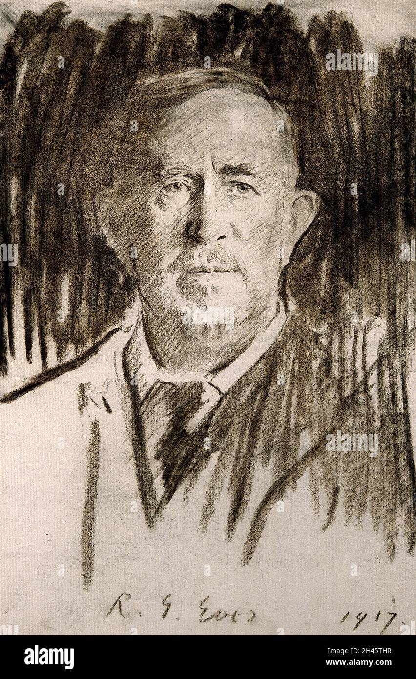 Sir Norman Moore. Chalk drawing by R. G. Eves, 1917 Stock Photo - Alamy