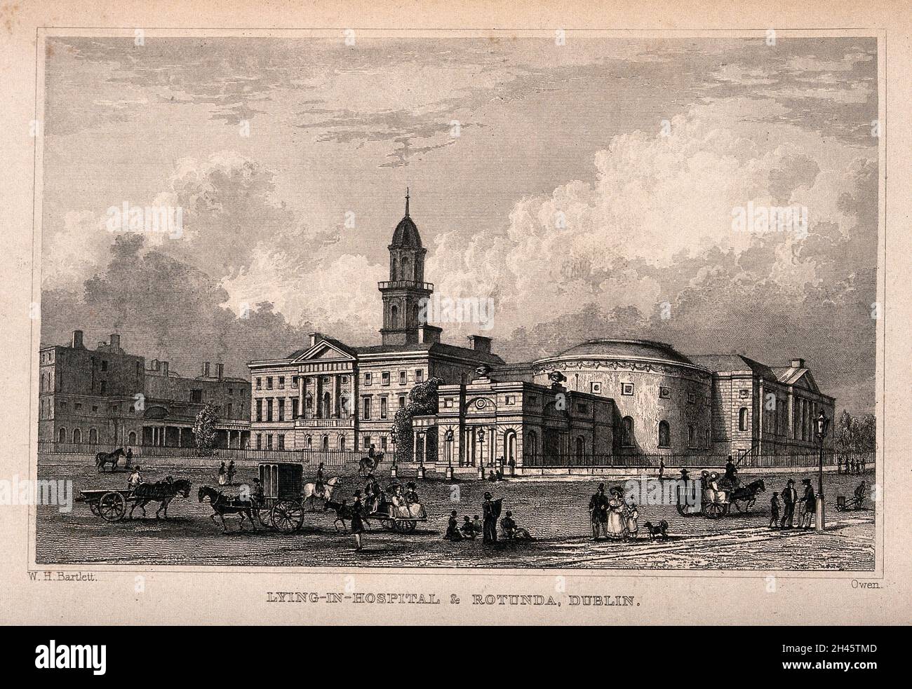 The street in front of the Lying-in Hospital and Rotunda, Dublin ...