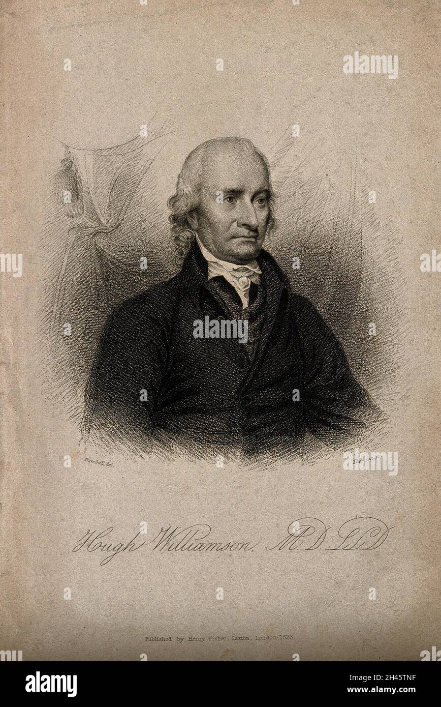 Hugh Williamson. Stipple engraving by Thomson, 1823, after J. Trumbull ...