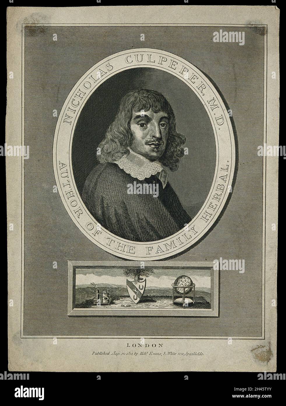 Nicholas Culpeper. Line engraving by J. Chapman [?], 1814 Stock Photo ...