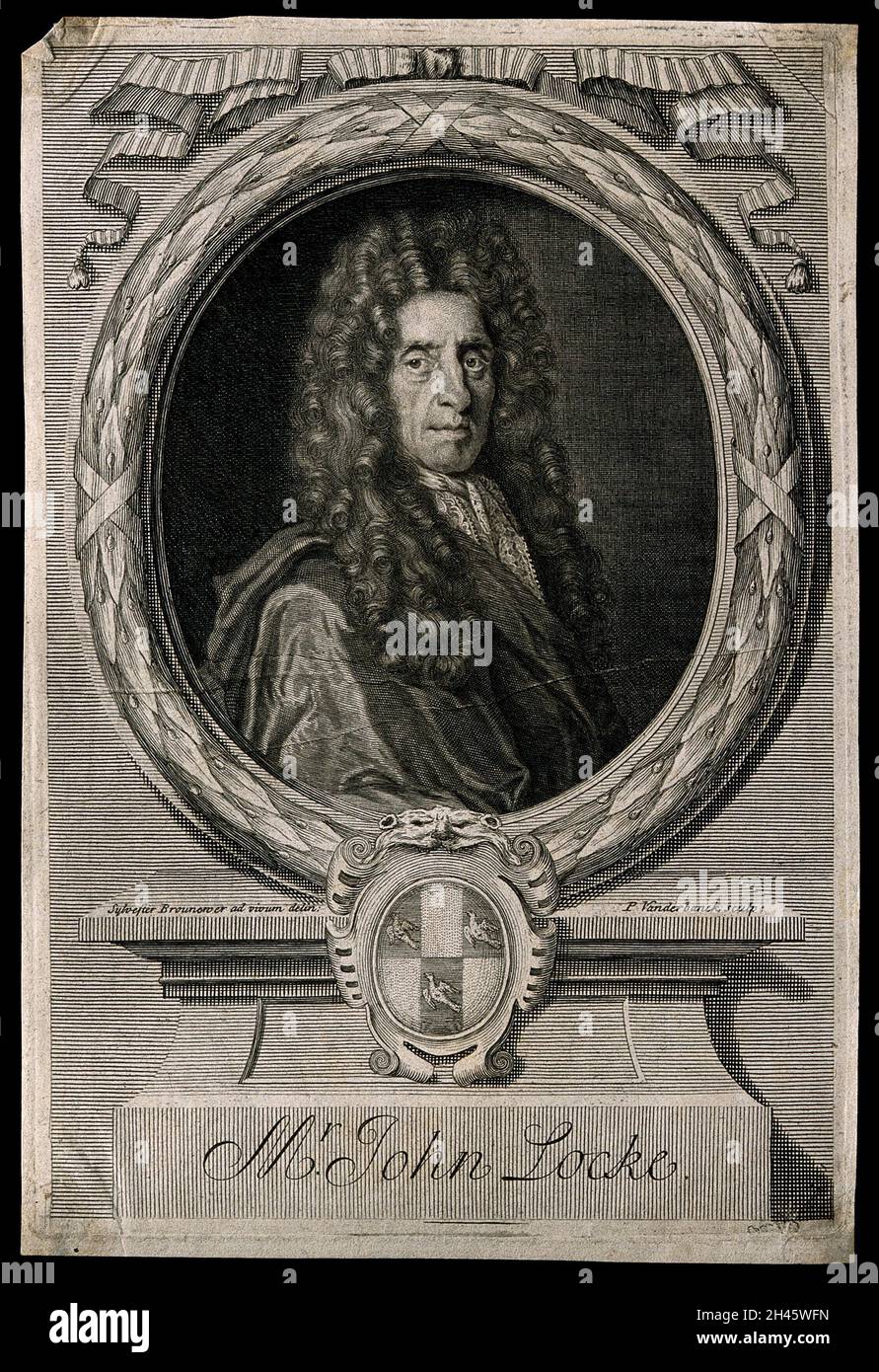 John Locke. Line engraving by J. Nutting after S. Brownover Stock Photo ...