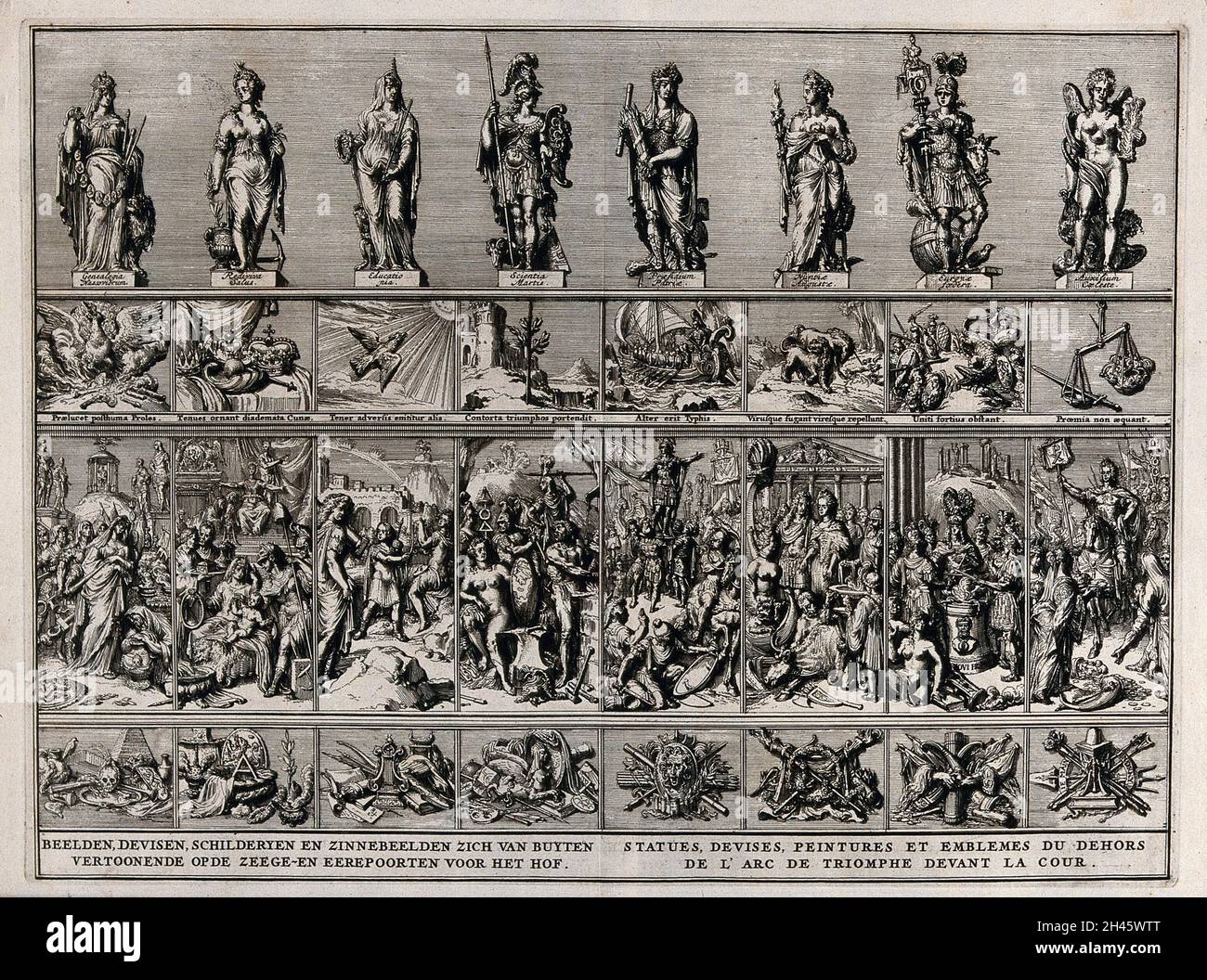 Details of paintings, emblemata, mottoes and statues from the triumphal ...