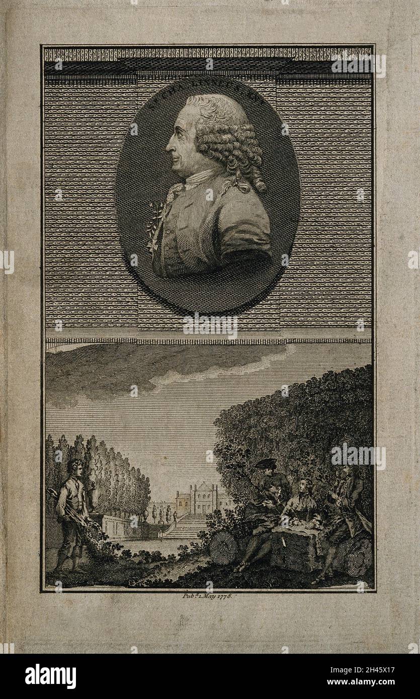 Carolus Linnaeus. Line engraving, 1778 Stock Photo - Alamy
