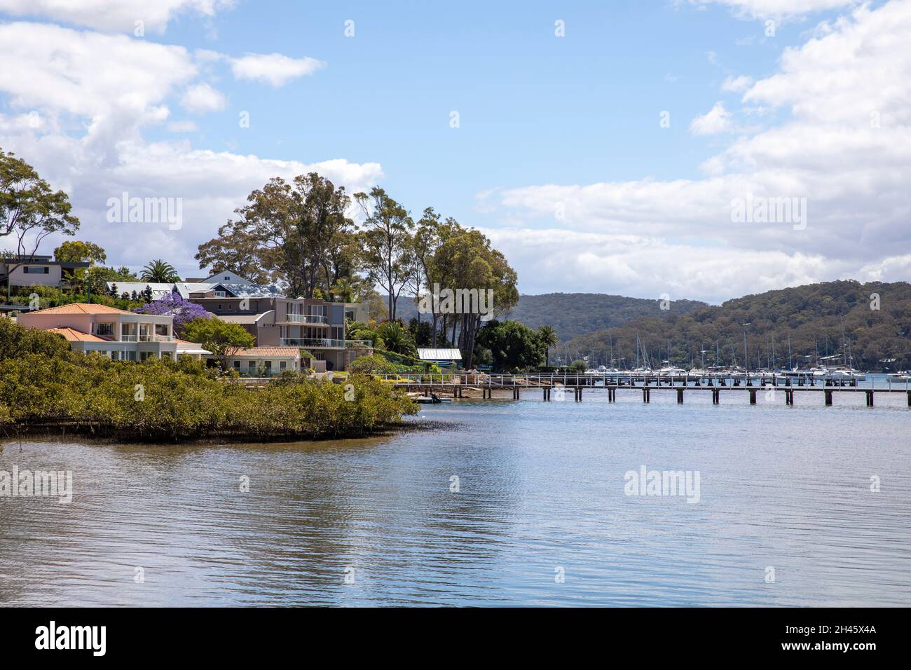 Sydney suburb of Church point and waterfront properties on Pittwater ...